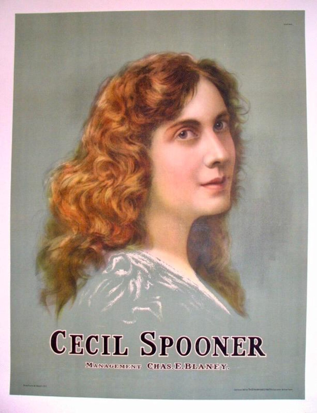 1907 Actress Cecil Spooner Vintage Strobridge Litho Co. Poster - Etsy