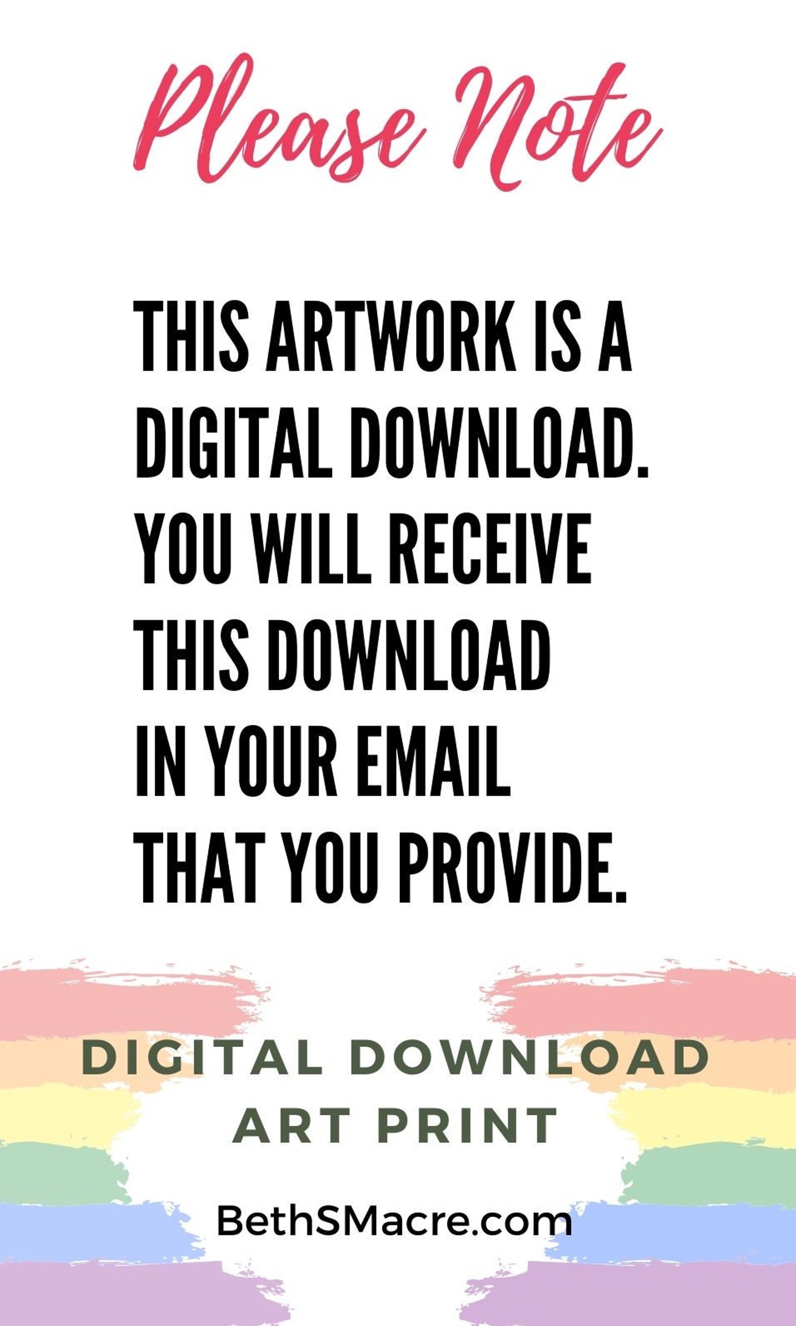 Rainbow Color Digital Art Print Word Art Design Digital | Etsy