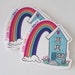 Blue House With Rainbow Vinyl Sticker, Look for the Rainbows - Etsy