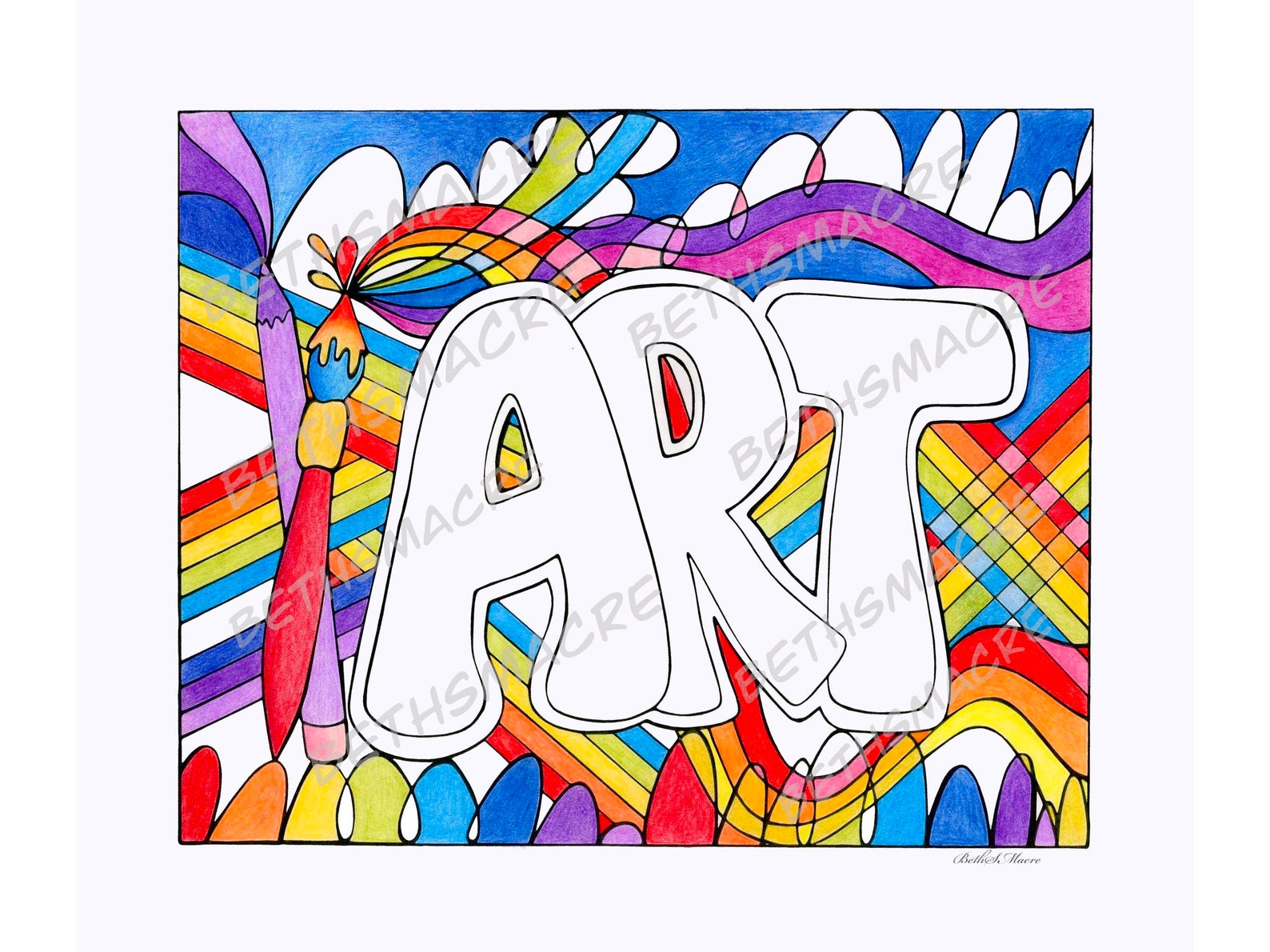 Rainbow Color Digital Art Print Word Art Design Digital | Etsy