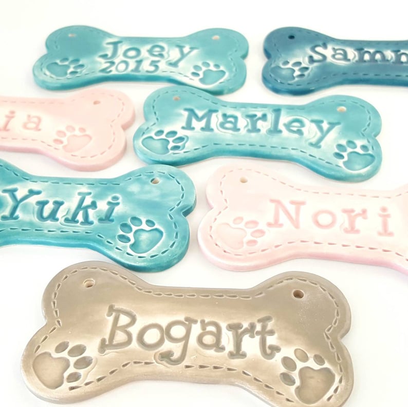 Personalized Ceramic Dog Bone Christmas Ornament Custom Clay - Etsy