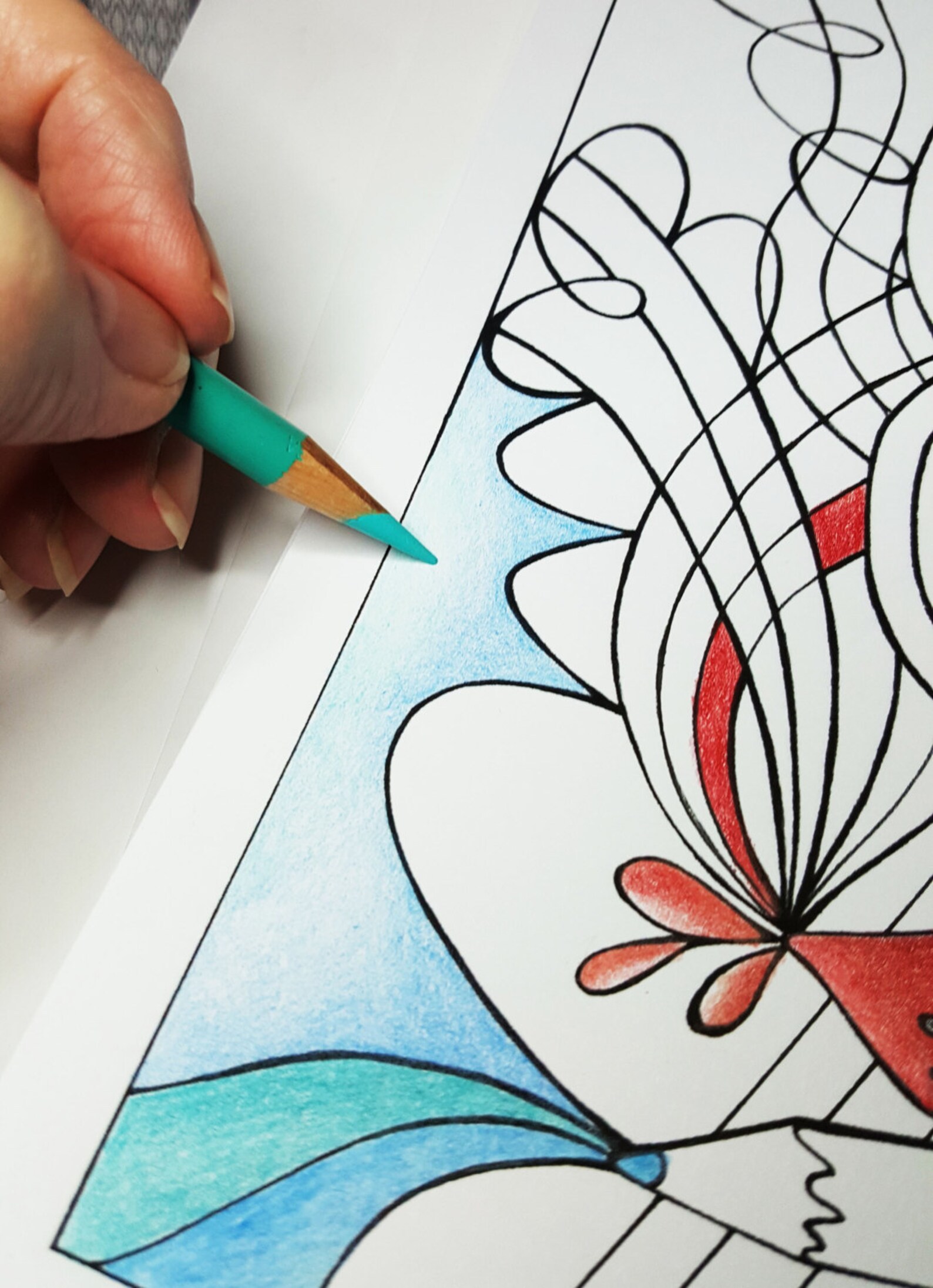 Printable Coloring Page With Word Art and Abstract Designs | Etsy