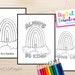 Rainbow Art Coloring Page Set of 3, Be A Rainbow, Always Be Kind ...