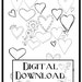 Printable Digital Print of Drawing Hearts Digital Download - Etsy