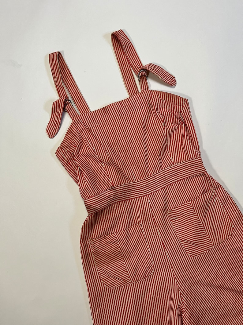 Vintage 1930's 1940's Red & White Striped Overall Shorts - Etsy
