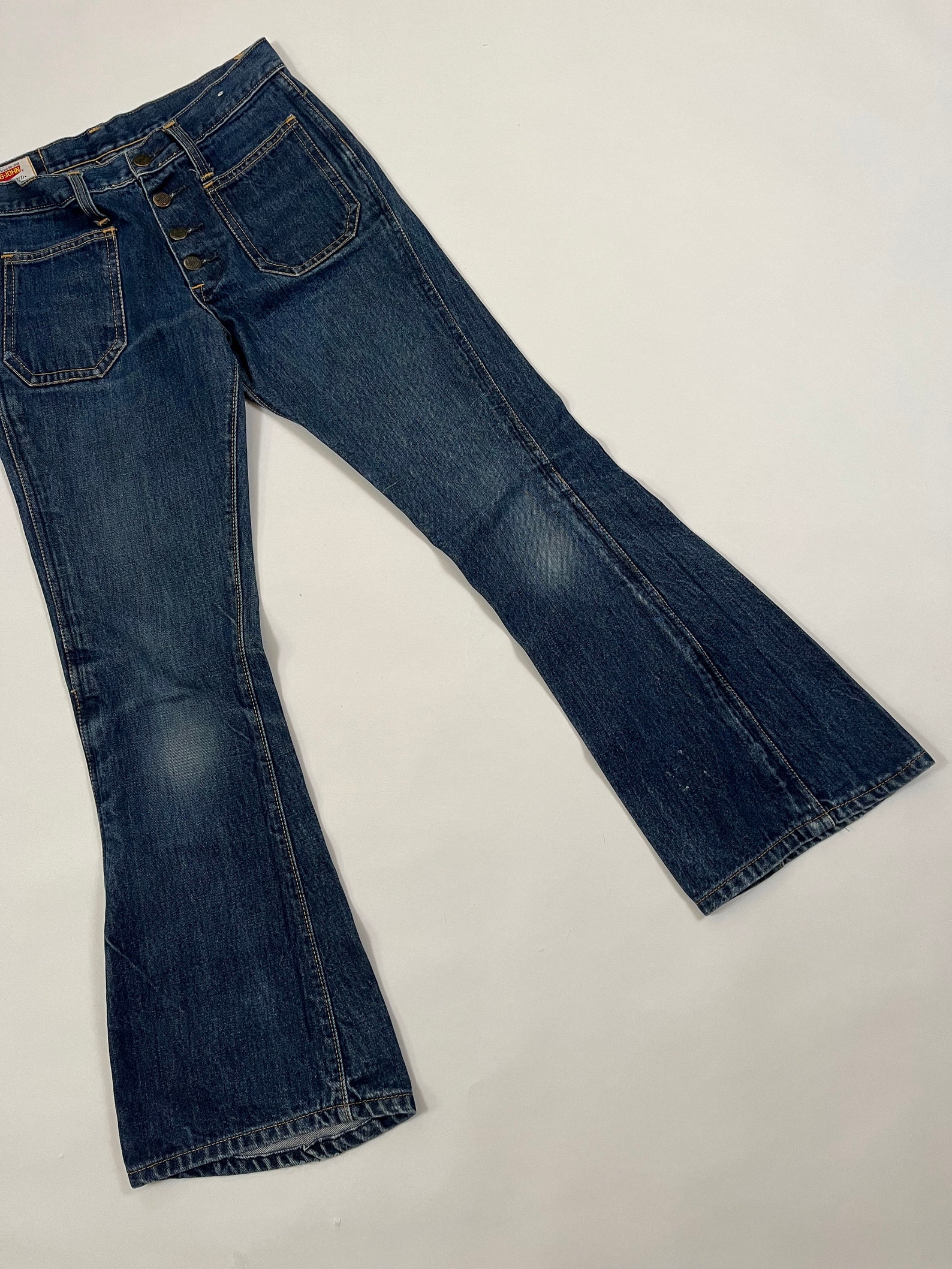 29 X 29 Vintage 1970's | 1990's Big John Denim Hip Hugger Bell Bottoms ...