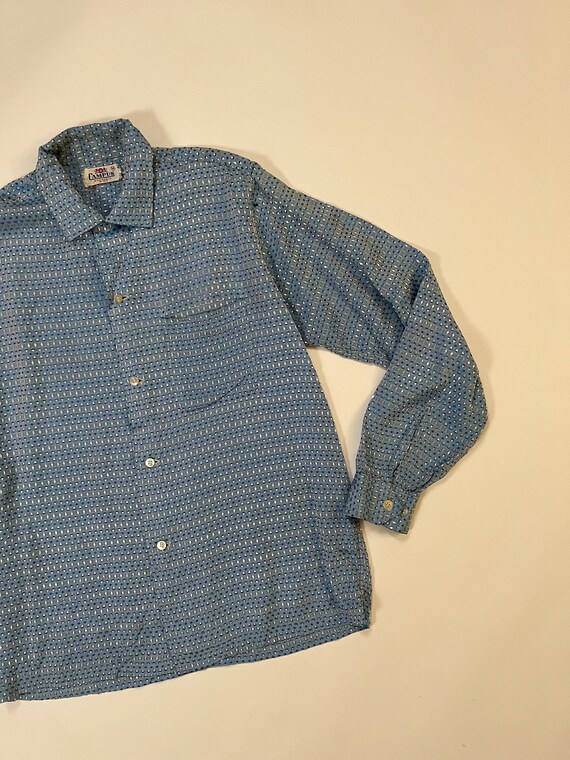Vintage 1950's Campus Blue & White Loop Collar Atomic… - Gem