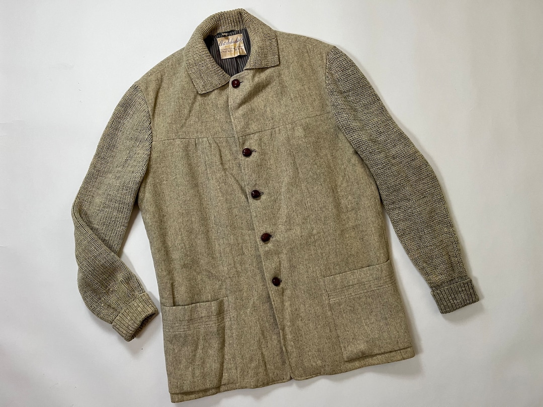 Vintage 1940's | 1950's Art Schachtel's Men Shop Oatmeal Wool Knit ...