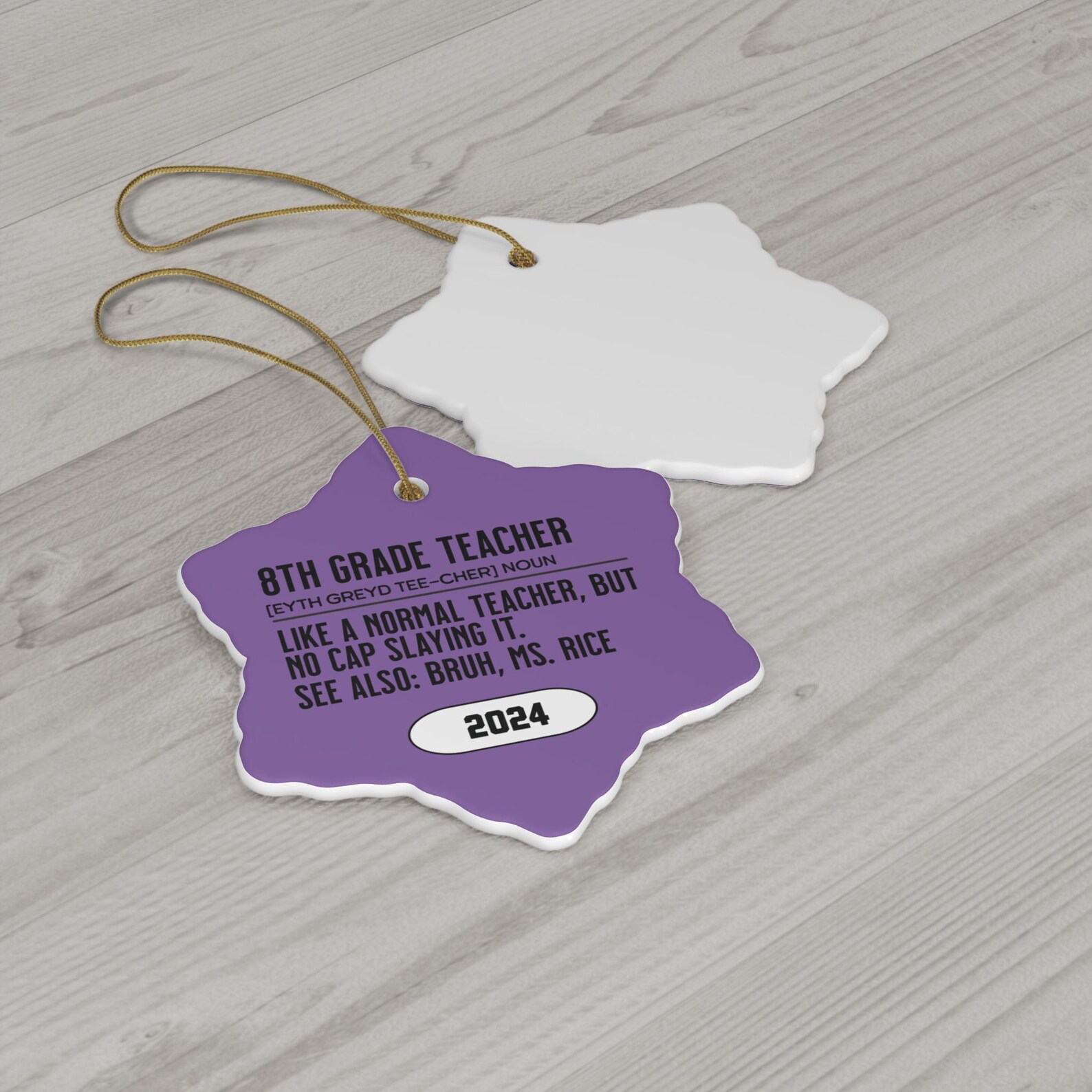 Eighth Grade Teacher Middle School Teacher Gift Ornament, 8th Grade ...