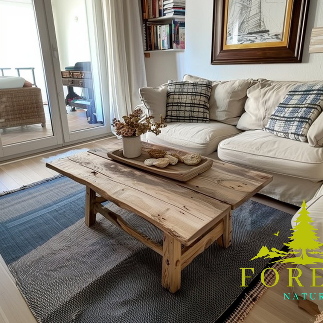 Nature Wood Table Handcrafted Solid Wood Table , Rustic Coffee Table - Etsy
