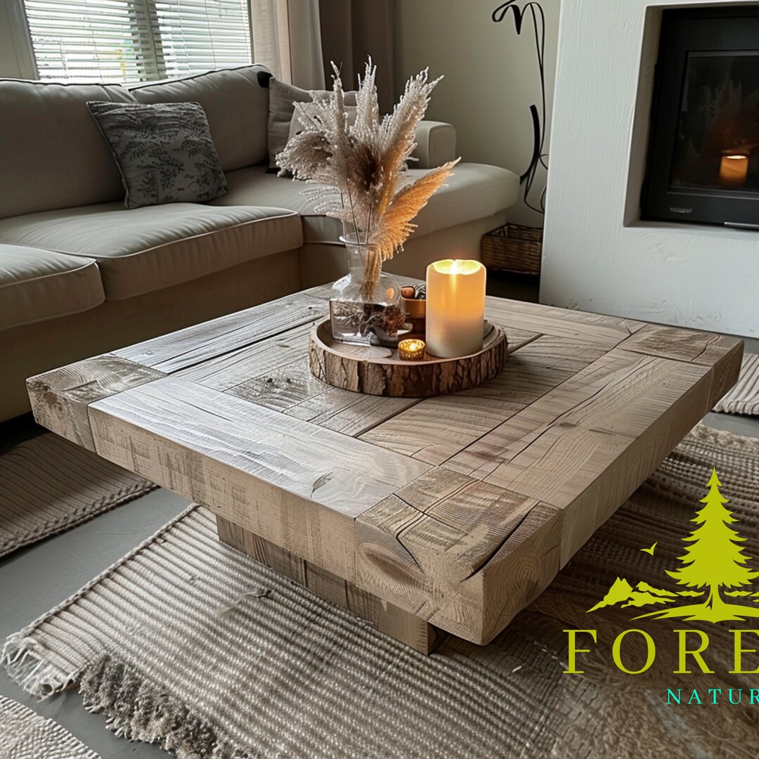 Nature Wood Table Handcrafted Solid Wood Table , Rustic Coffee Table - Etsy