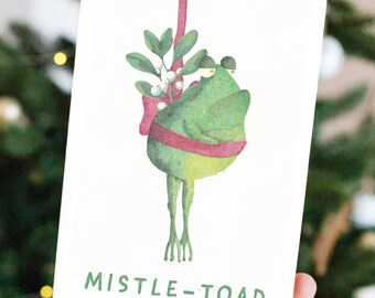 Funny Mistletoe Christmas Card | Alternative Frog Toad Pun Card - Etsy UK