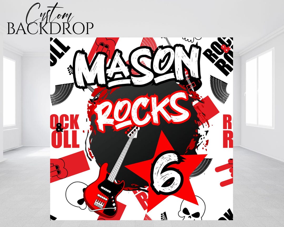 Rockstar Birthday Backdrop Rockstar Party Banner Rockstar Birthday ...