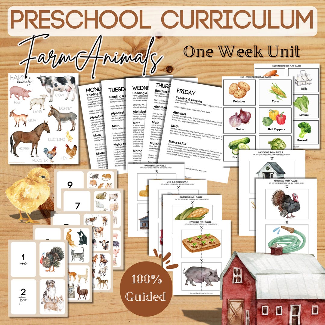 FARM Preschool Curriculum - Completely Guided Lessons - Hands on ...
