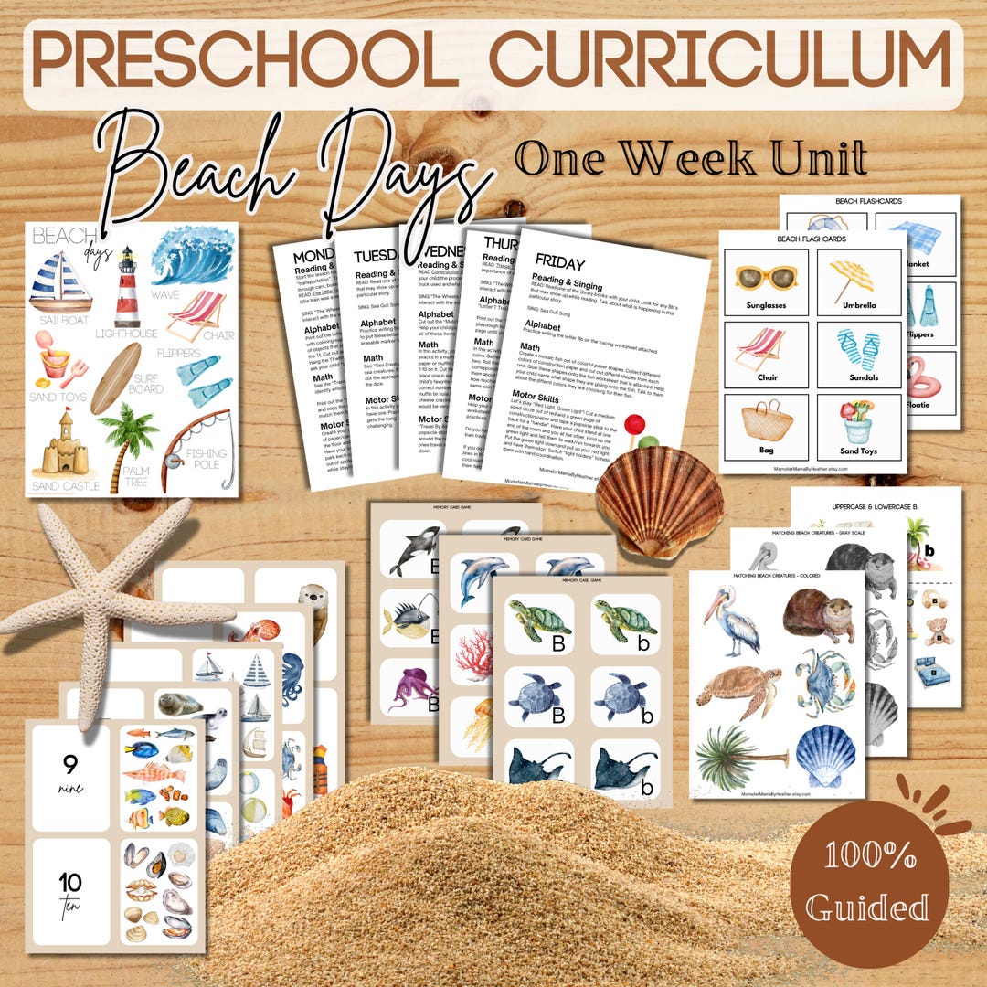 BEACH Preschool Curriculum - Completely Guided Lessons - Hands on ...