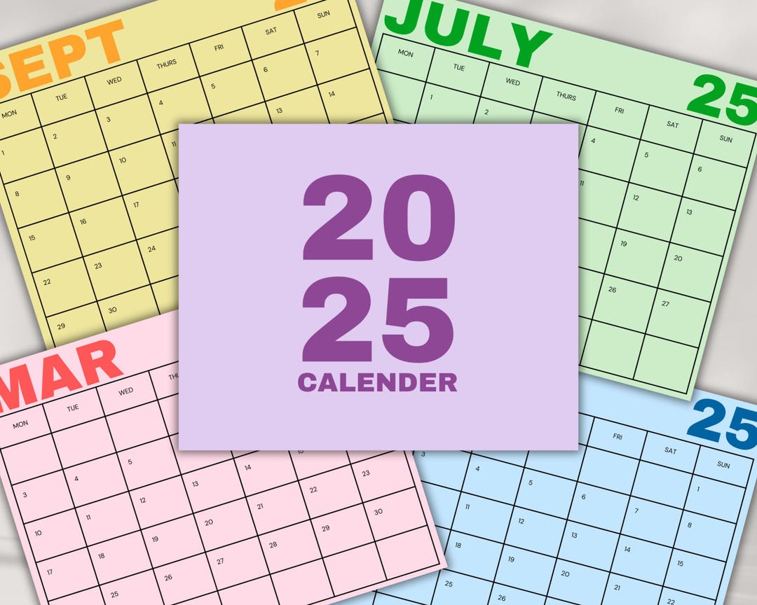 Vibrant & Fun Illustrated Calendar - Brighten Your Year With Colorful ...