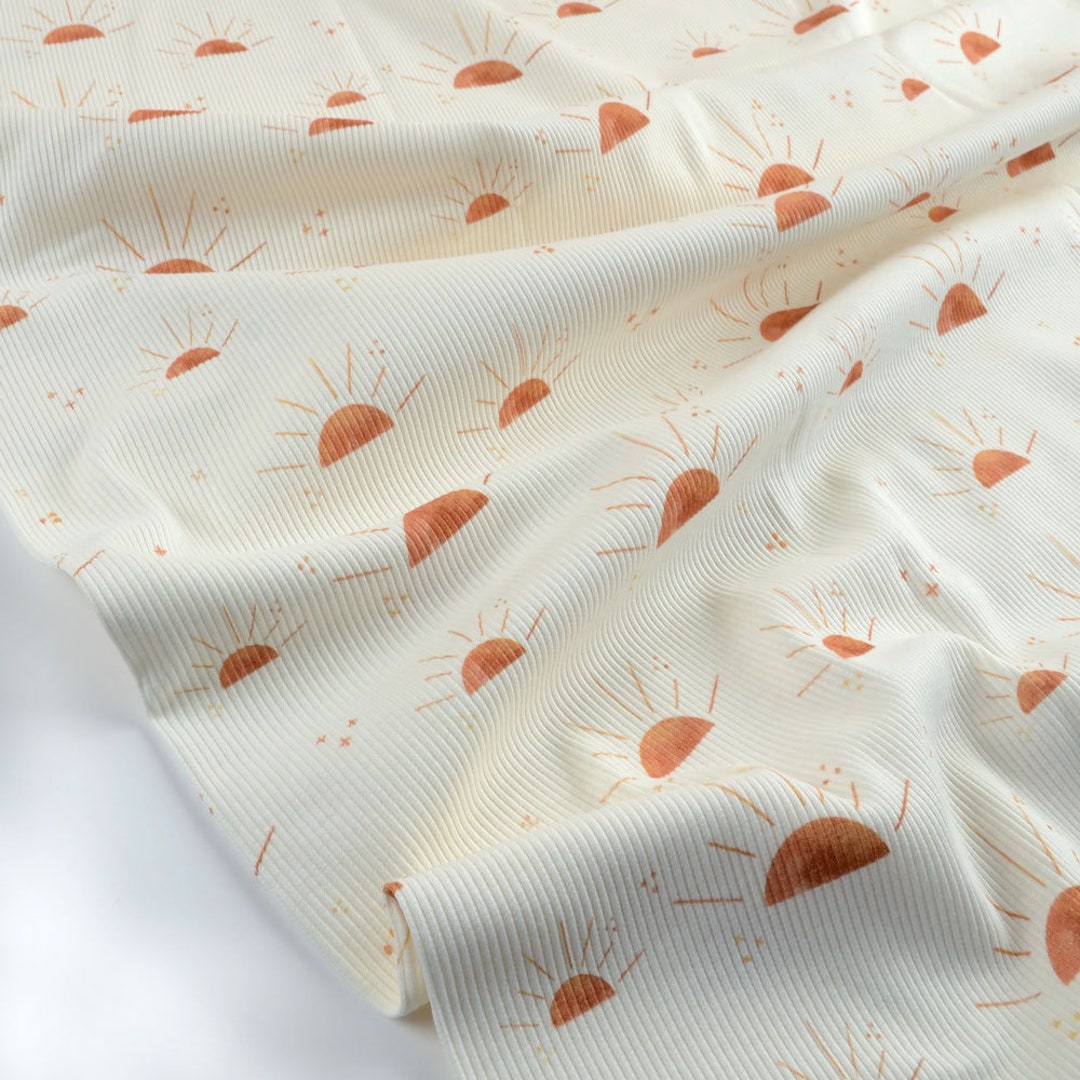 Suns Ribbed Knit Fabric, European Organic Cotton Knit, Tygdrommar - Etsy