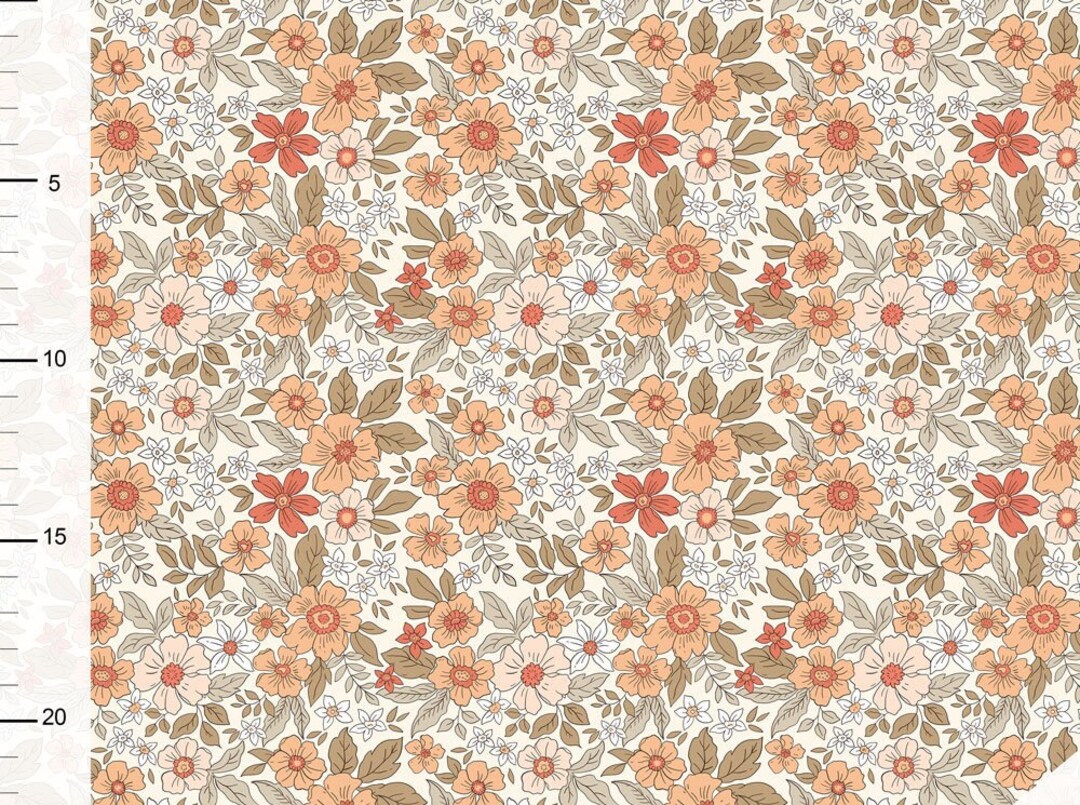 Quinn Peach Floral Woven Cotton, Tygdrommar Floral Cotton - Etsy