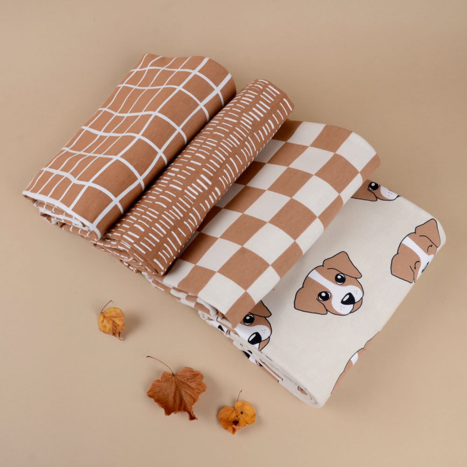 Blocks Sandstorm Jersey Knit Fabric, Tygdrommar Checkered Knit Fabric ...