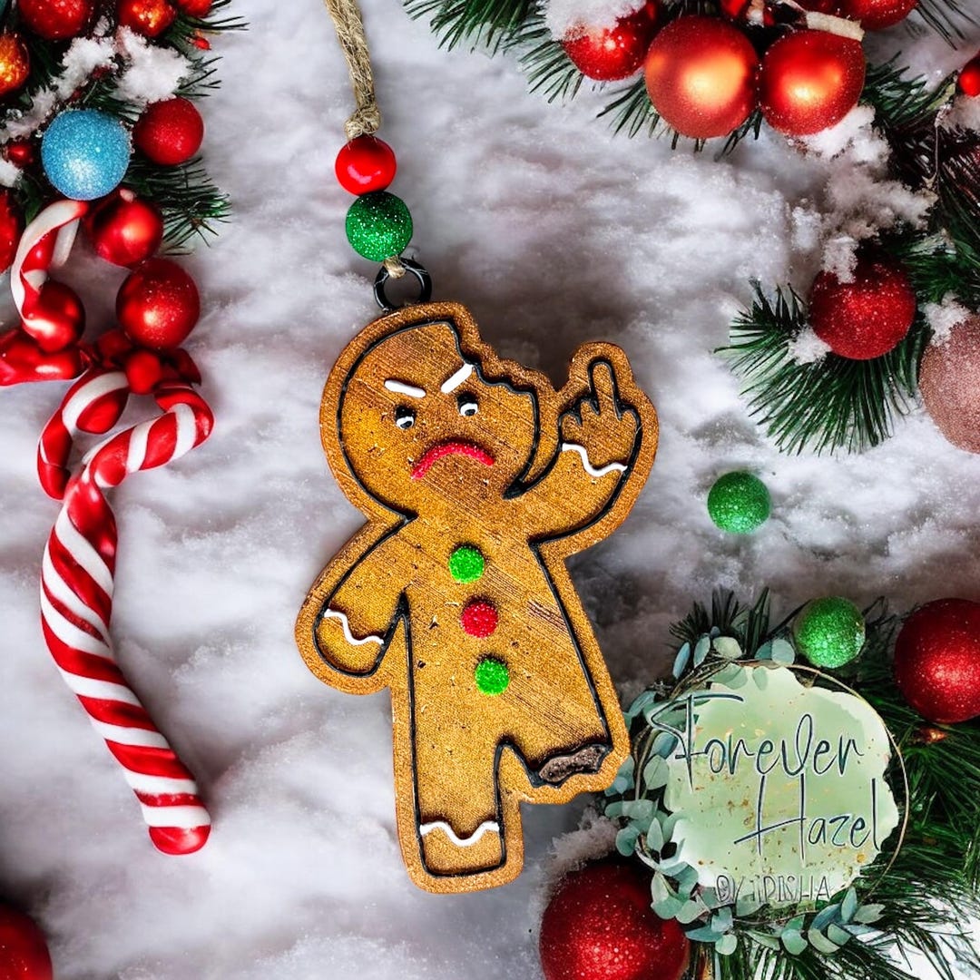 Middle Finger Gingerbread Man Freshie: Christmas Aroma Bead Air ...