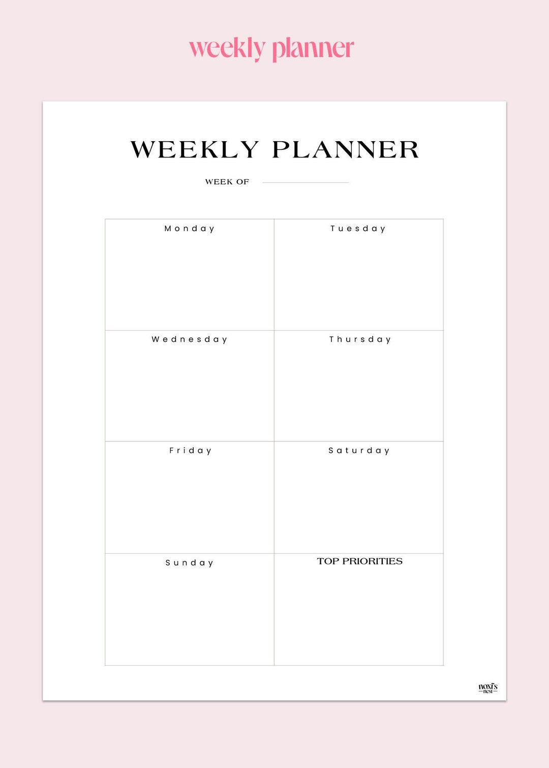 Printable Weekly Mom Intention Planner for Busy Moms Digital Download ...