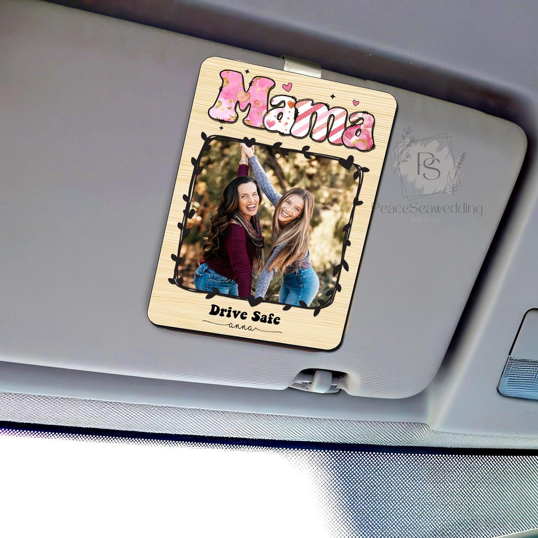 Custom Photo Car Visor Clip Memorial Car Photo Decor Sun Visor Picture ...