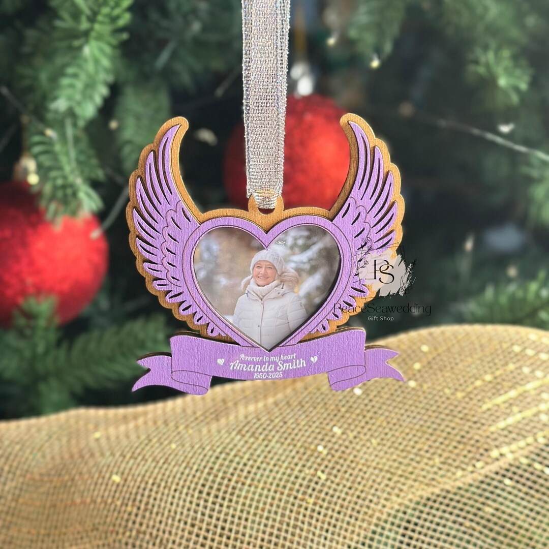 Memorial Ornament Personalized Photo Remembrance Gift Keepsake in ...