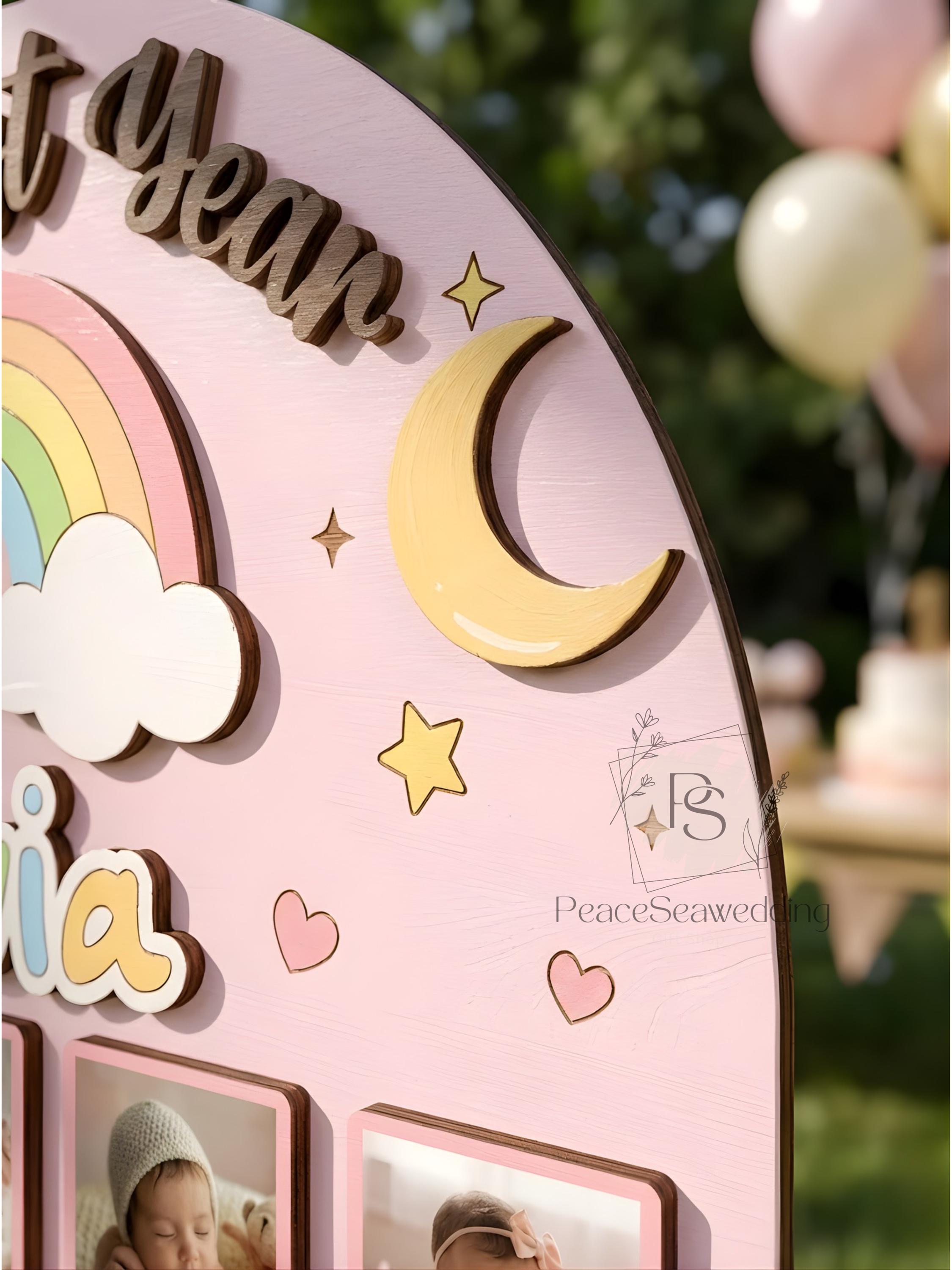 Personalized Birthday Photo Board, Baby 12 Month Frame, First Birthday ...