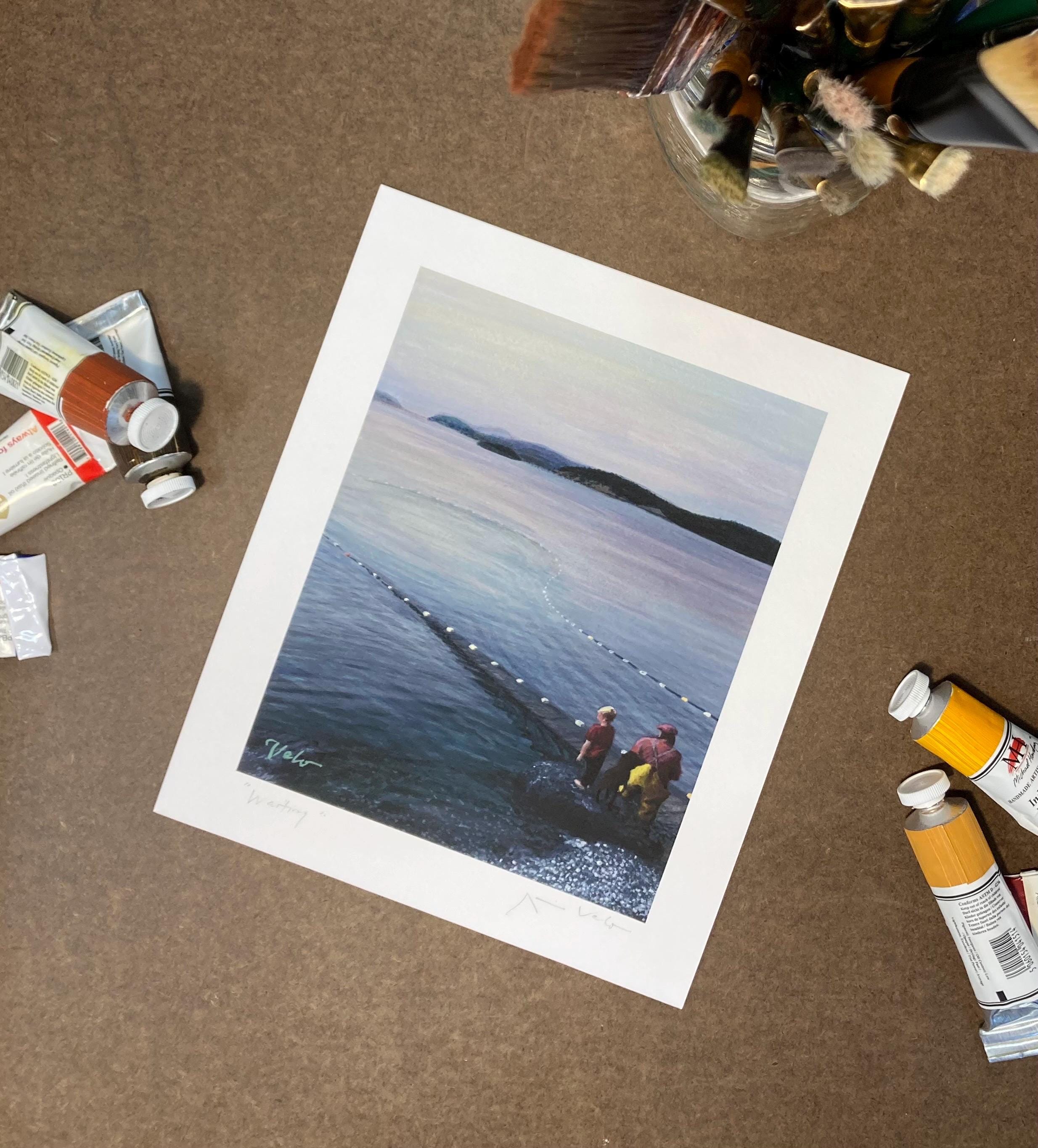 PNW Island Scene Original Fine Art Print, "waiting." Signed by Artist ...
