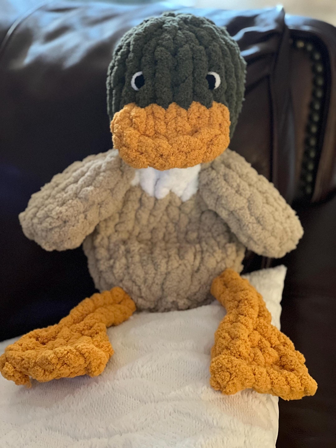 Chunky Knit Mallard Duck Full-size Snuggler, Baby, Boy, Girl, Birthday ...