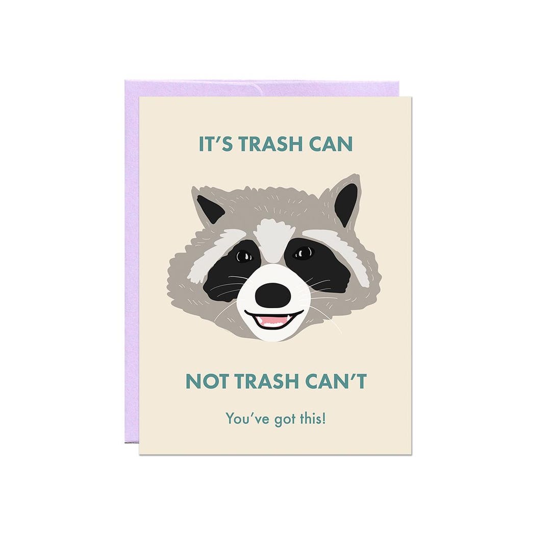 Raccoon Trash Can Encouragement Card | Funny Motivational Card | Cute ...