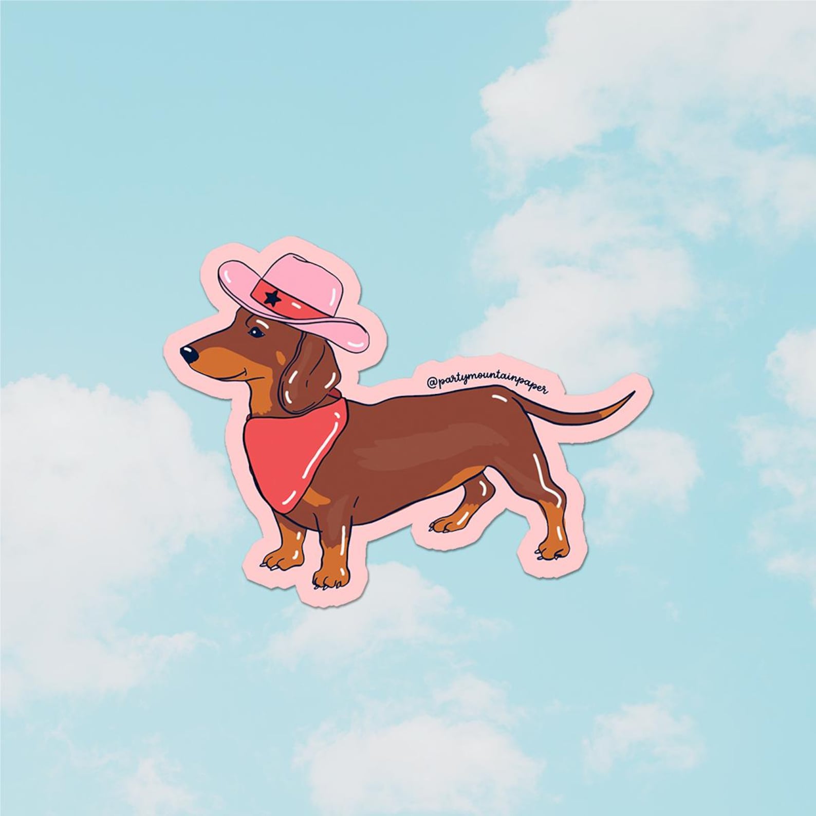 Weenie Dog Cowboy Sticker | Cowboy Dachshund Sticker – Cute Western ...
