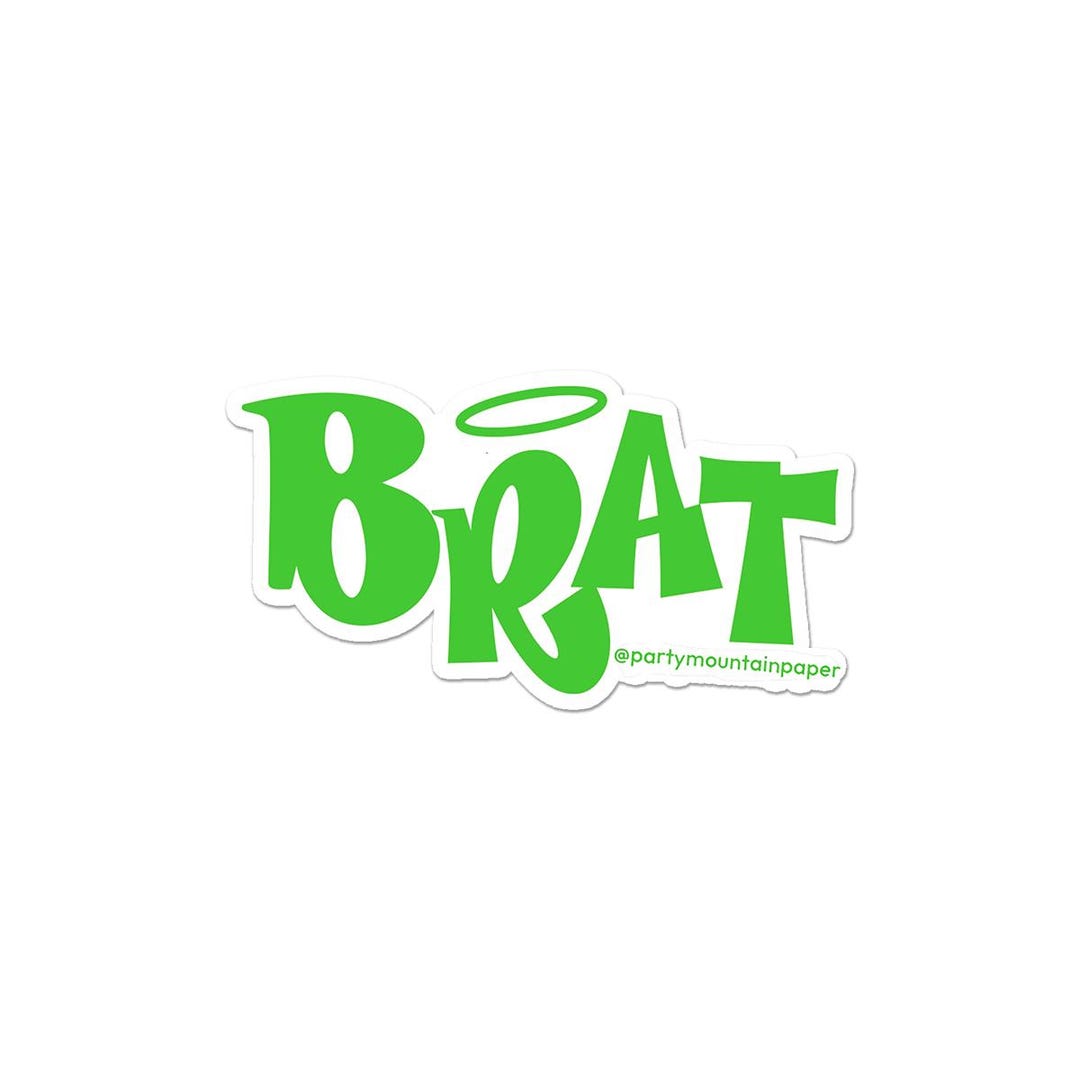 Brat Sticker Fun Green Vinyl Decal, Perfect for Water Bottles, Laptops ...