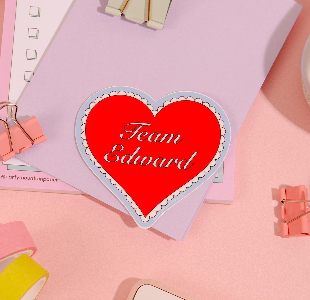 Team Edward Heart Sticker | Funny Pop Culture Sticker for Twilight Fans ...