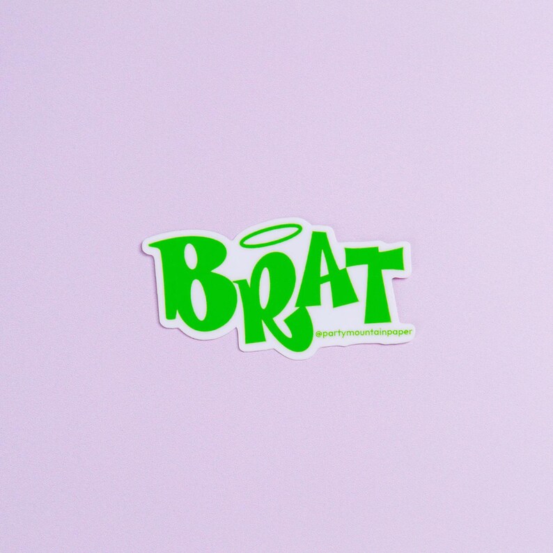 Brat Sticker Fun Green Vinyl Decal, Perfect for Water Bottles, Laptops ...