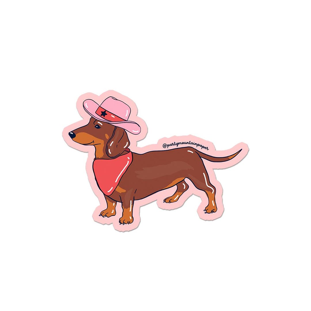 Weenie Dog Cowboy Sticker | Cowboy Dachshund Sticker – Cute Western ...