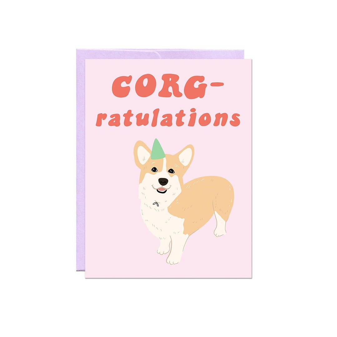 Corg-ratulations Congrats Card | Funny Corgi Congratulations Card ...