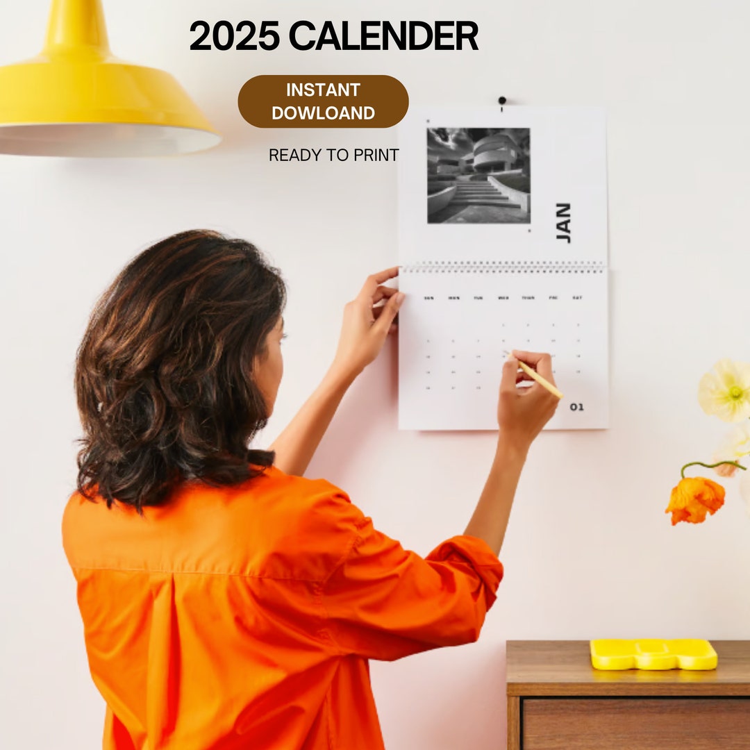 2025 Printable Calendar. Letter Size, Landscape Printable. Elegant ...