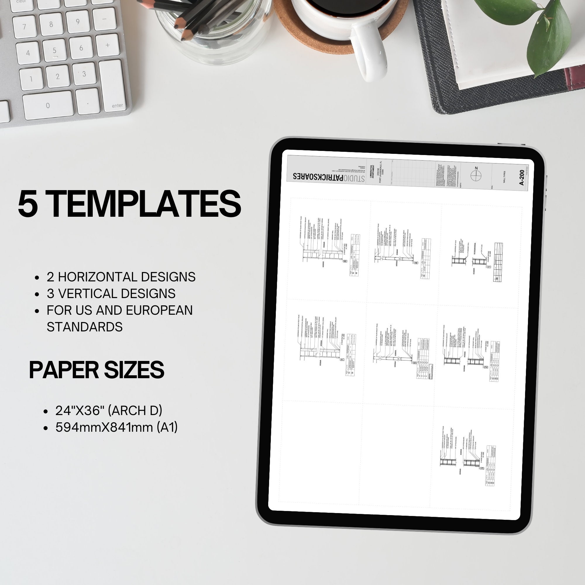 Modern Architectural Title Blocks. Autocad Editable Title Block for ...