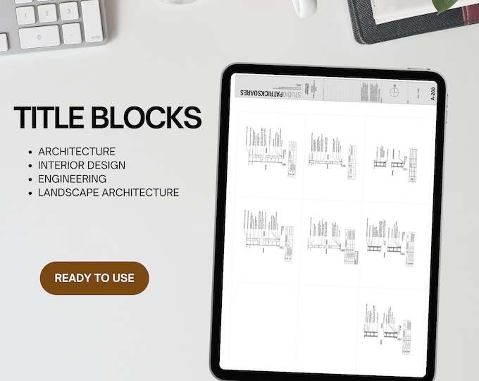 Architect Title Block Template, Modern Base | Autocad Editable Title ...