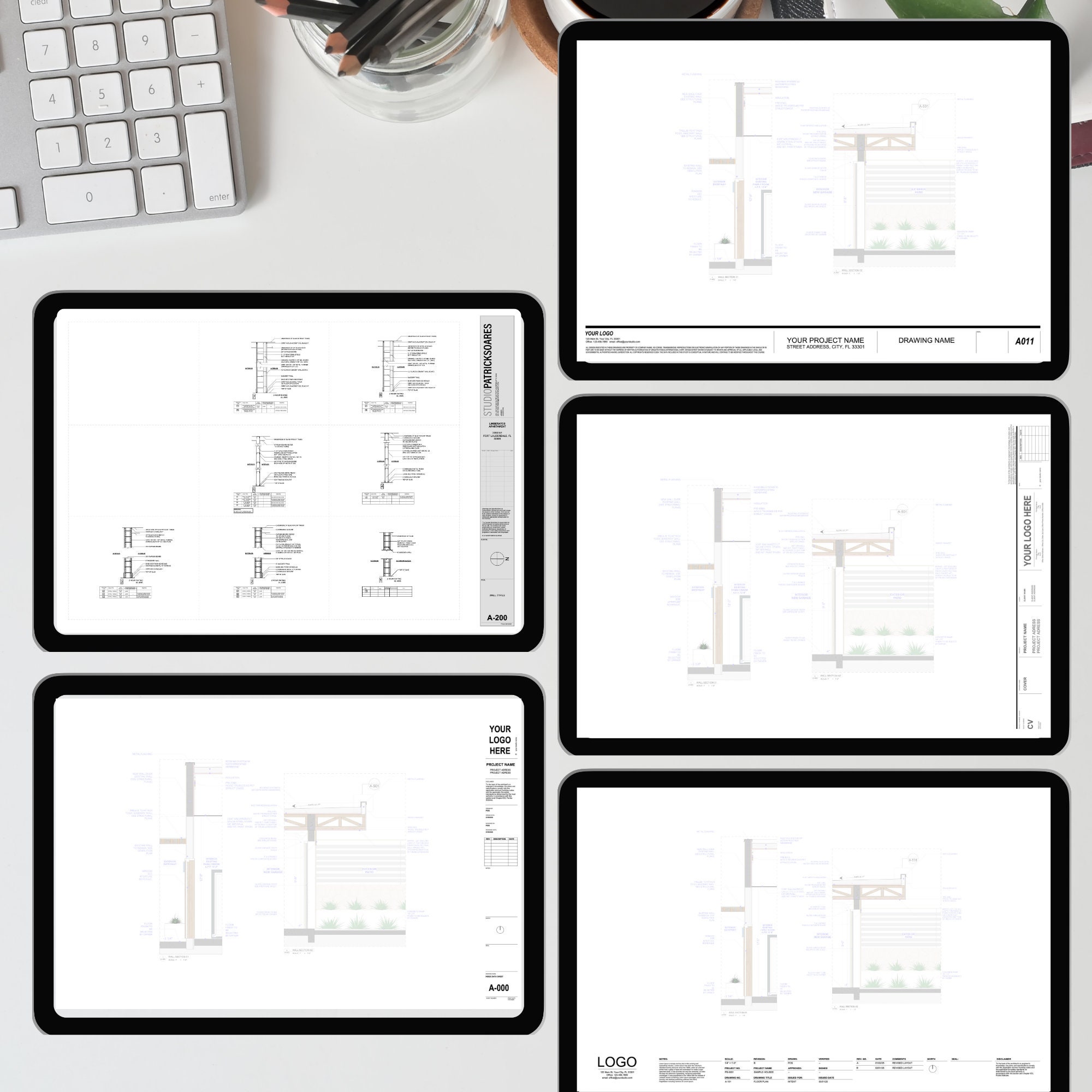 Modern Architectural Title Blocks. Autocad Editable Title Block for ...