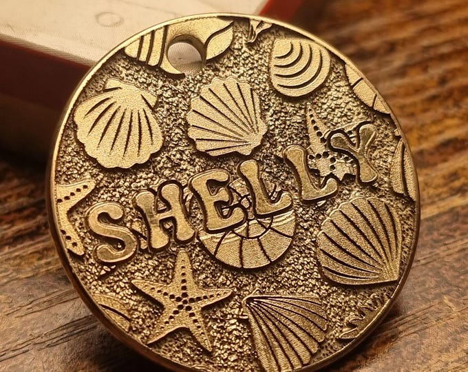 Sea Shell Shaped Name Tags for Pets, Polymer Clay Tag, Silent ID Tag ...