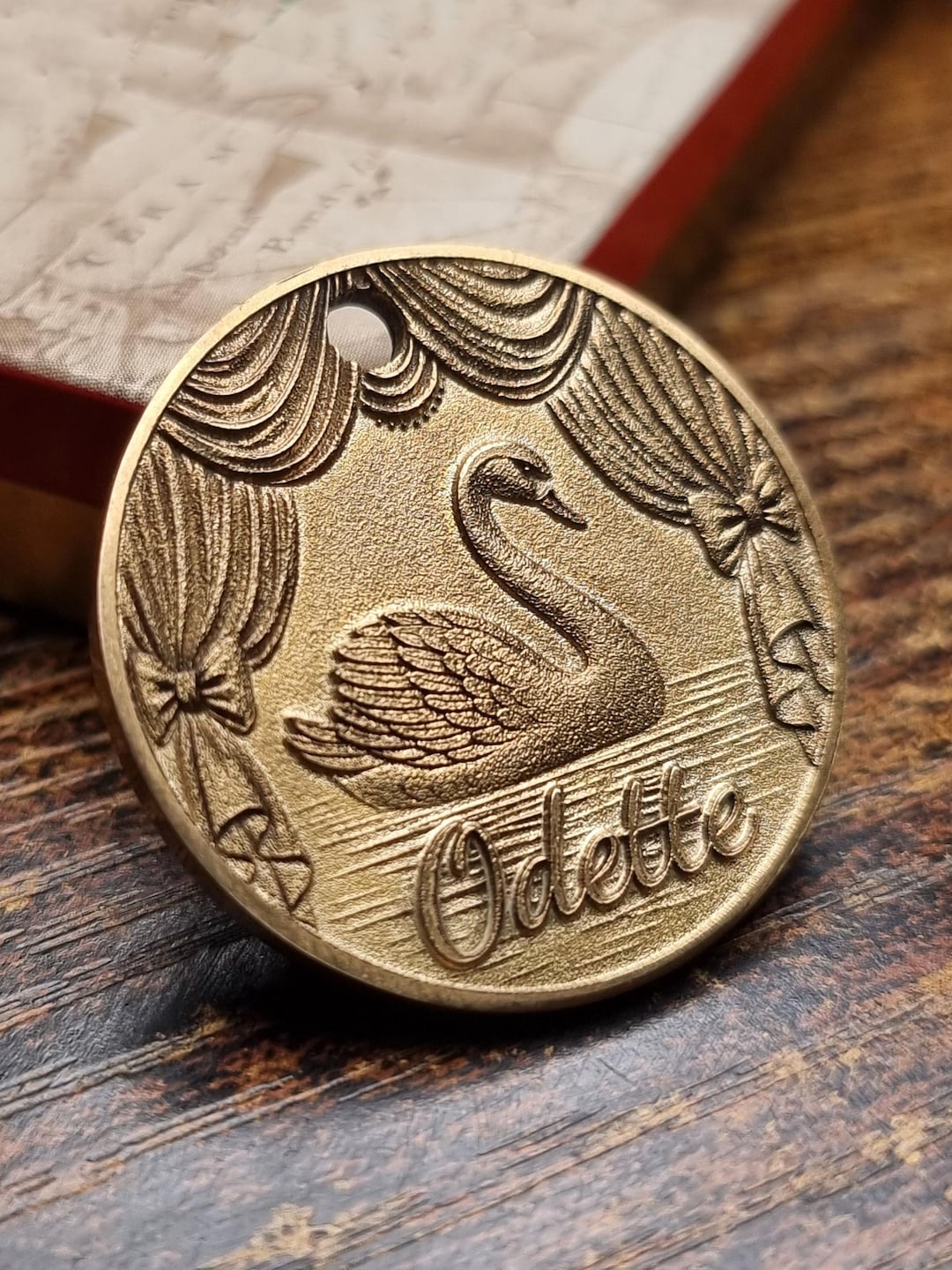 Swan Lake Theater Pet Tag Personalized Brass Pendant Vintage Ballerina ...