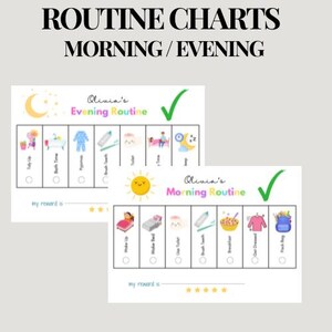 Editable Kids Morning/evening Routine Chart, Daily Routine Chart, Daily ...