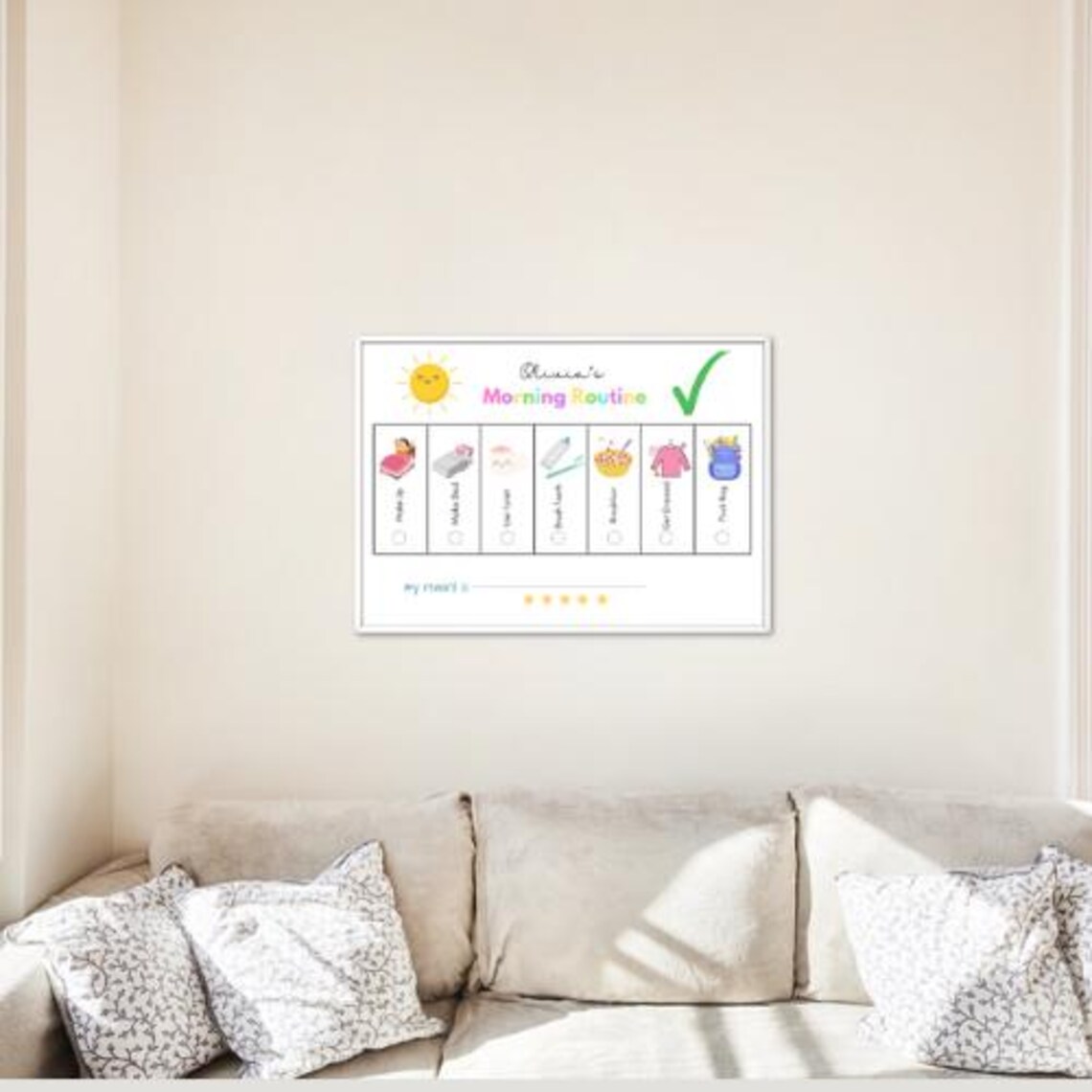 Editable Kids Morning/evening Routine Chart, Daily Routine Chart, Daily ...