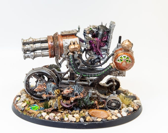 Painted Skaven Ratling Warpblaster - Custom Base With Broken Stormcast ...