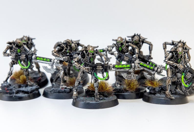 Painted Necron Warriors Set 10 Warhammer 40K Custom Ruined City Bases ...