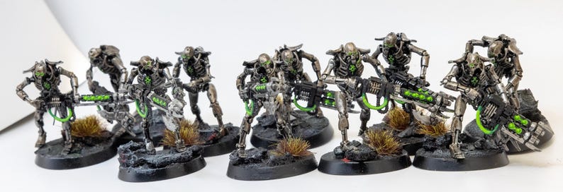 Painted Necron Warriors Set 10 Warhammer 40K Custom Ruined City Bases ...