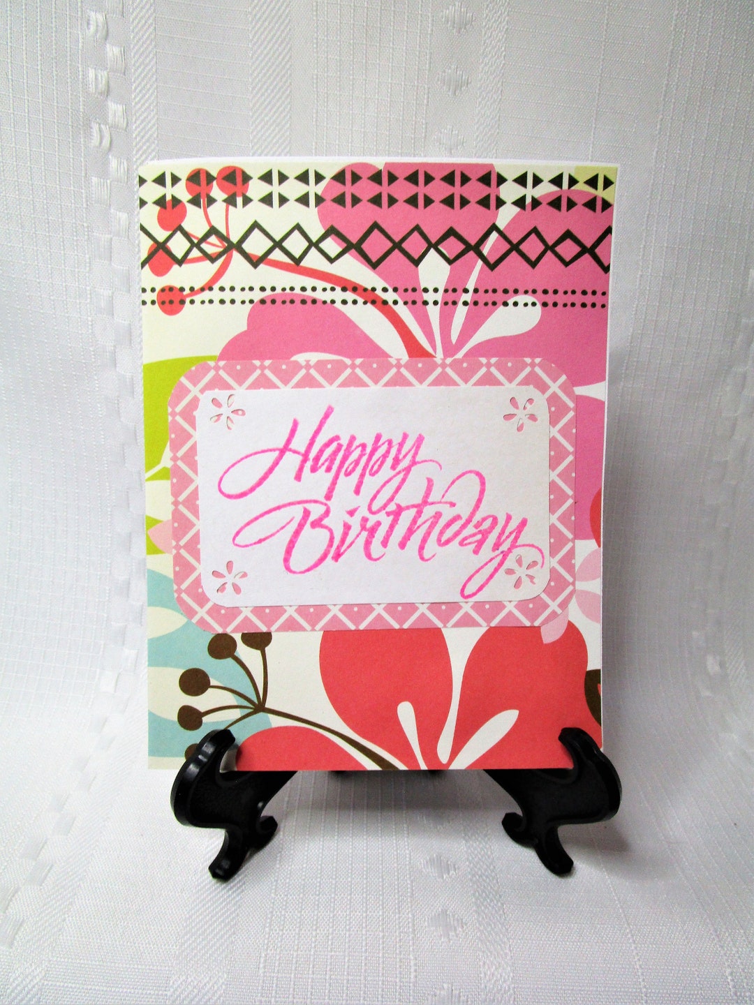 Handmade Happy Birthday Card. Hand Stamped and Embossed. Layered Paper ...