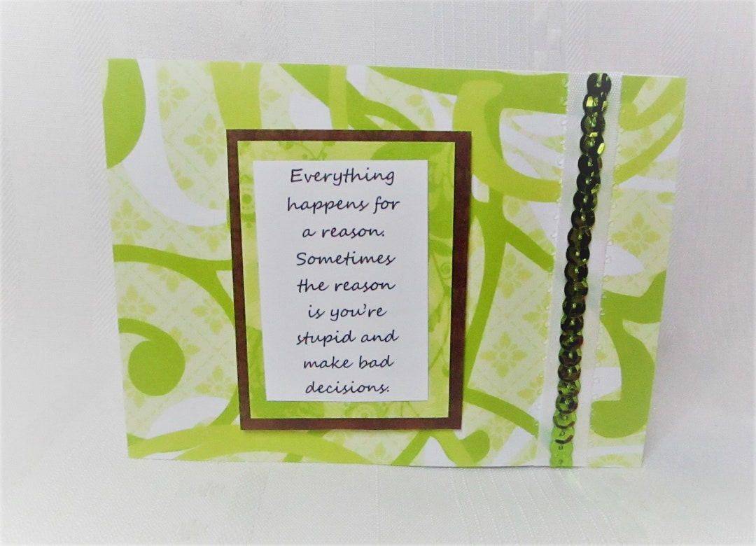 Snarky Card. Handmade Card. Layered Paper Greeting Card. #7553 - Etsy